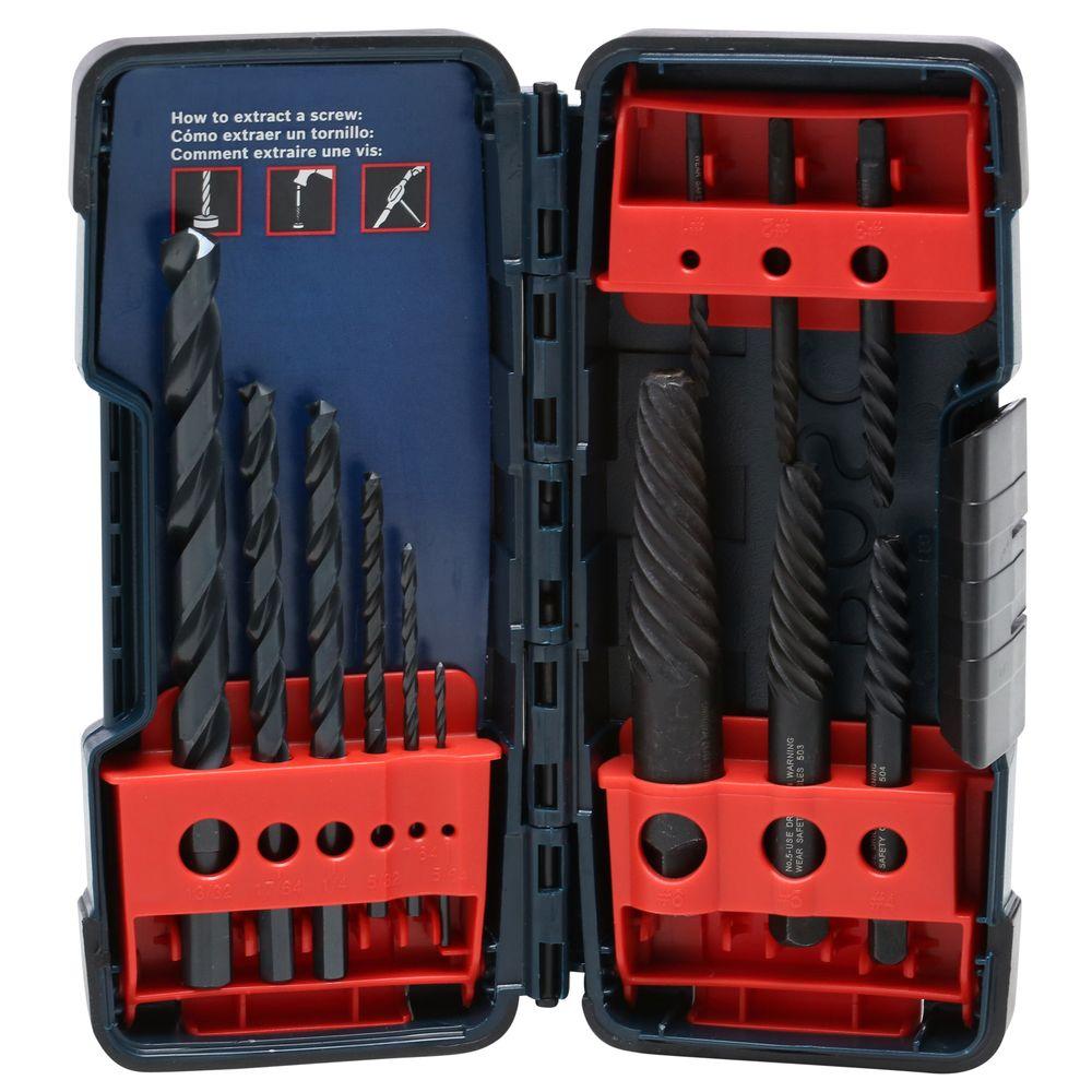 Bosch Screw Extractor And Black Oxide Drill Bit Set 12 Piece B46215