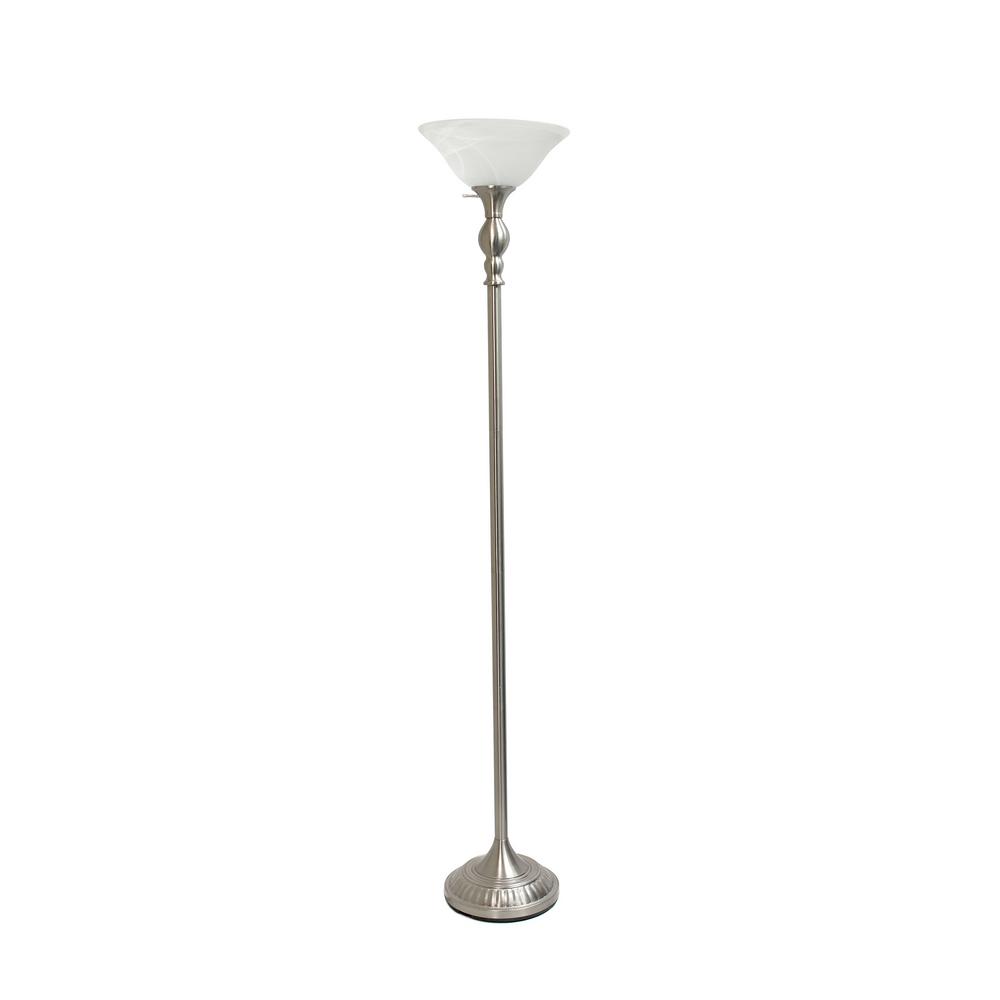 Hampton Bay 72 in. Brushed Nickel Torchiere Floor Lamp F2494BS-1 - The ...