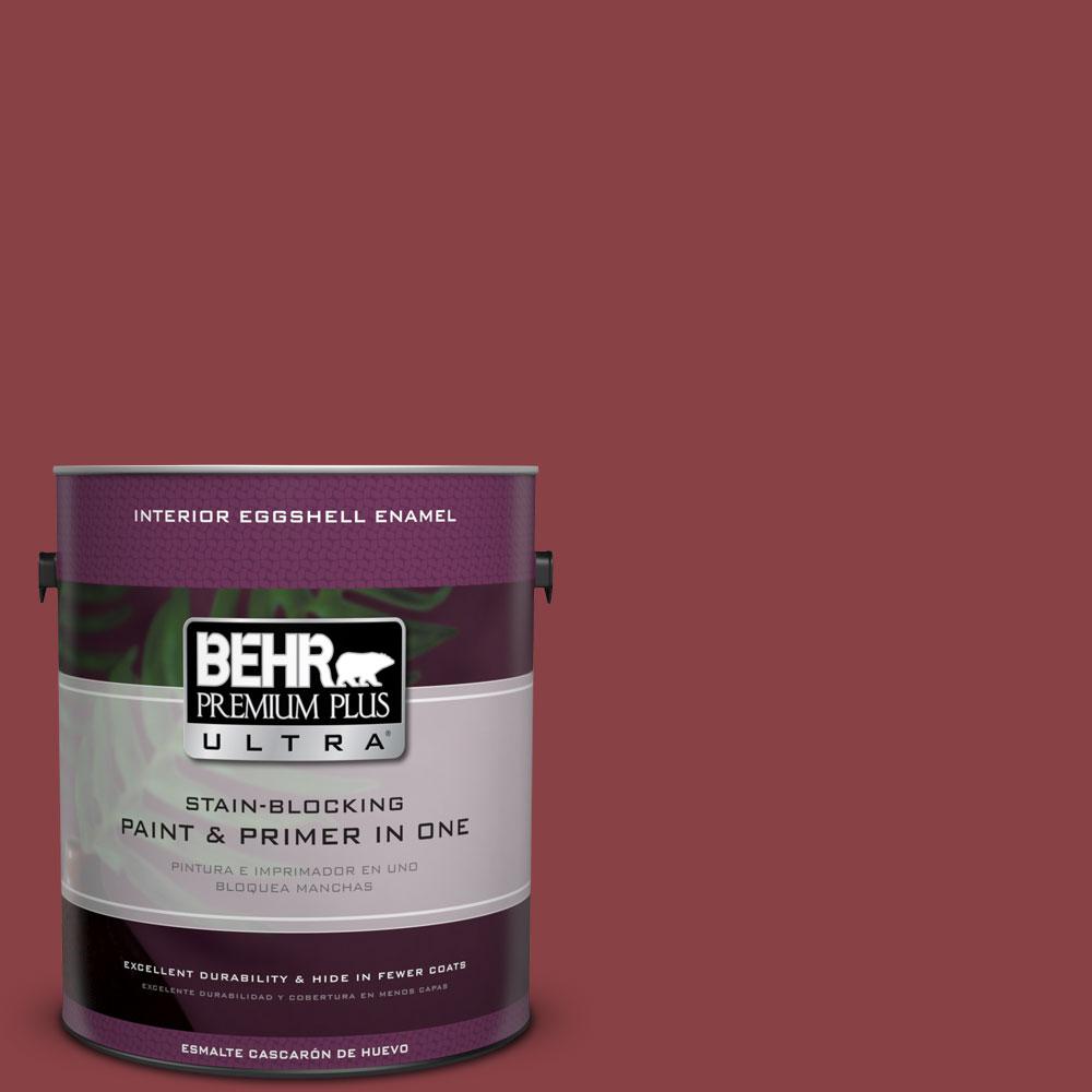 BEHR Premium Plus Ultra 1-gal. #BIC-34 Winning Red Eggshell Enamel ...