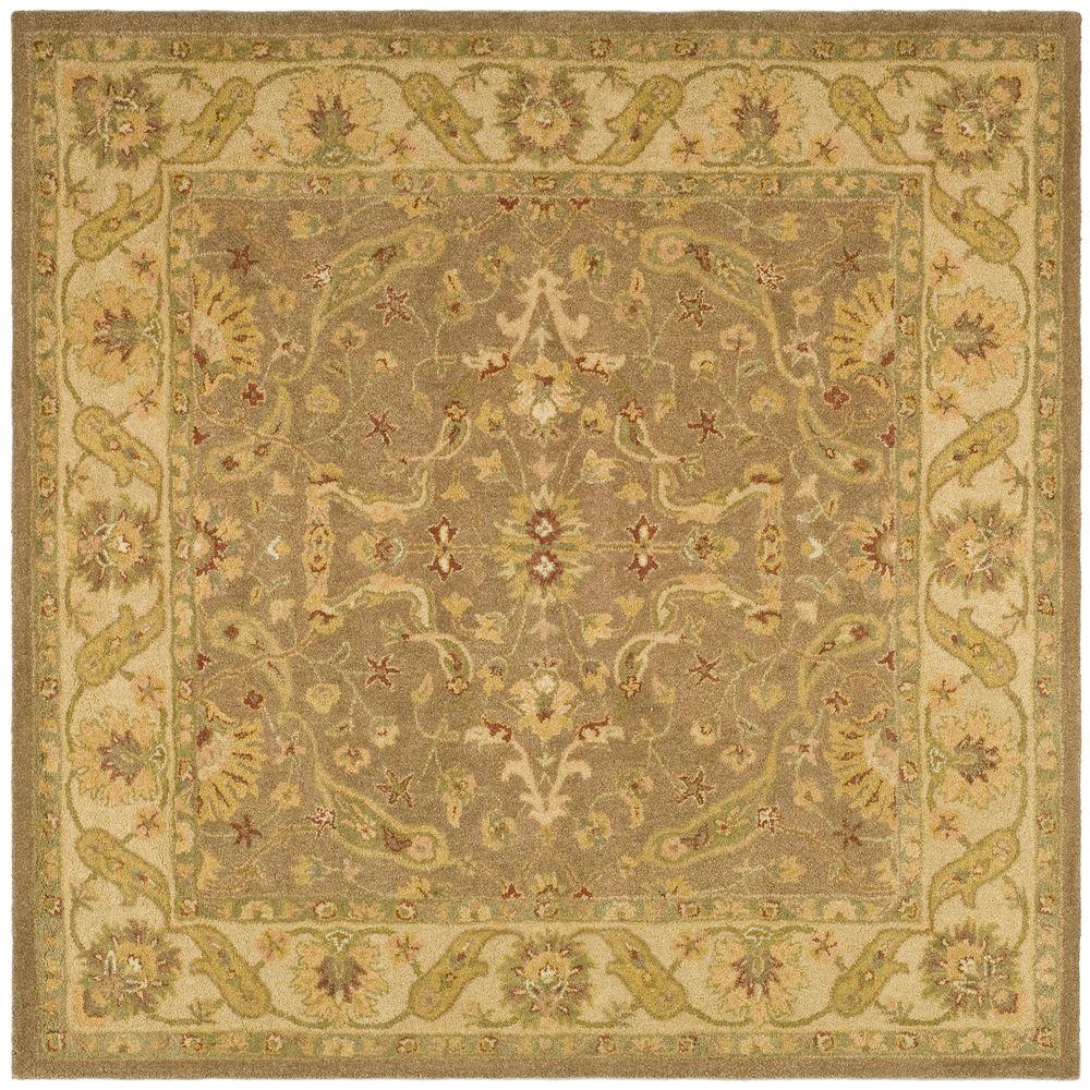 Safavieh Antiquity Brown/Gold 6 ft. x 6 ft. Square Area Rug-AT311A-6SQ ...