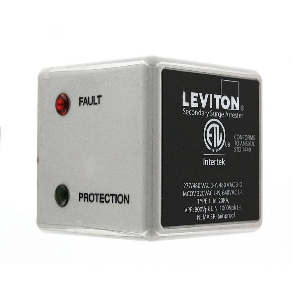 Leviton 3 Phase 277/480-Volt WYE or 3-Phase 240-Volt Delta Type 1 Surge ...