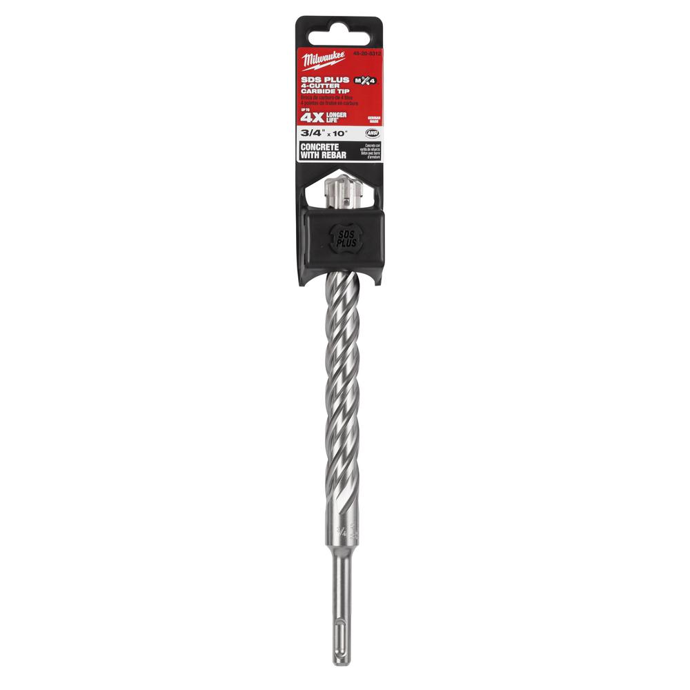 Milwaukee 3 4 In X 10 In Mx4 Sds Plus Carbide Bit 48 20 8312 The
