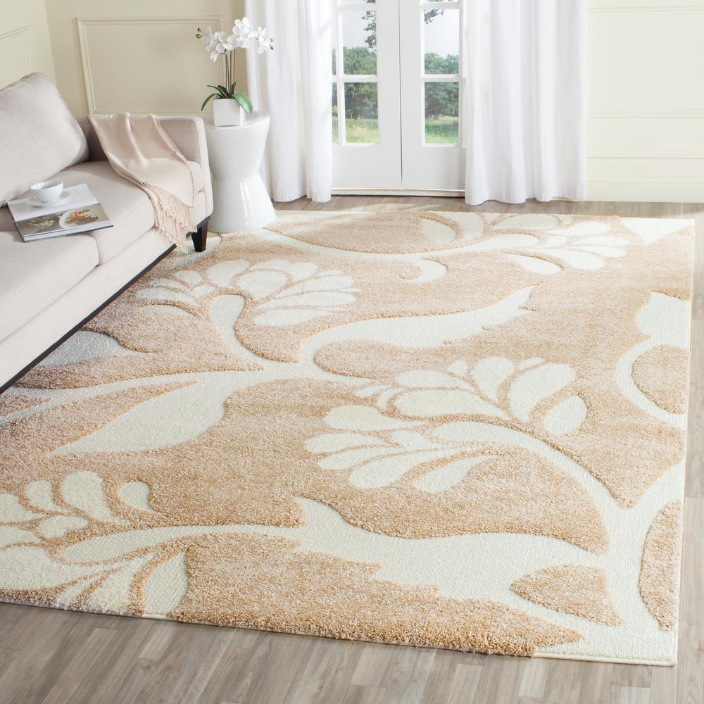 Safavieh Florida Shag Cream/Beige 5 ft. 3 in. x 7 ft. 6 in. Area Rug ...
