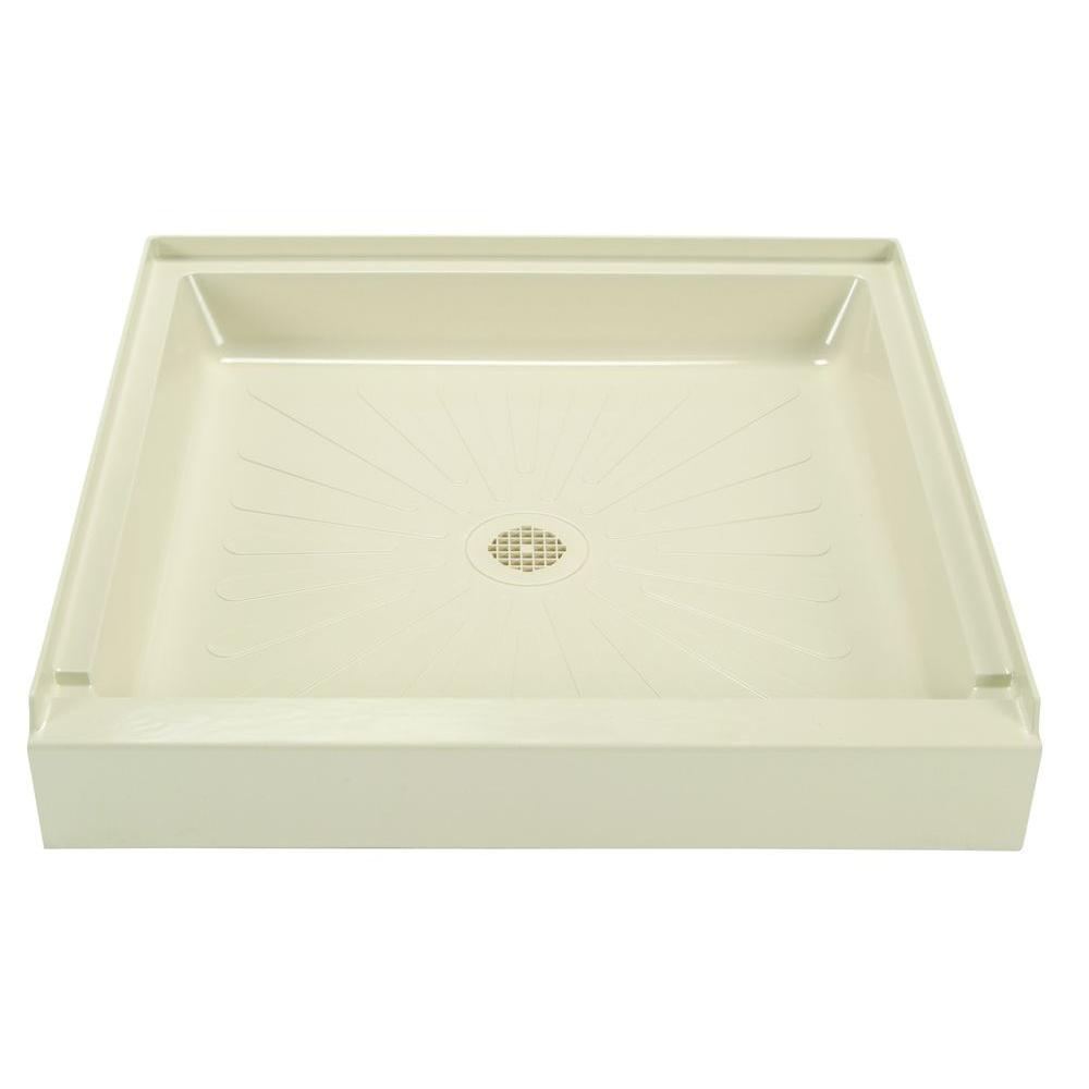 MUSTEE Durabase 32 in. x 32 in. Single Threshold Shower Floor in Bone ...