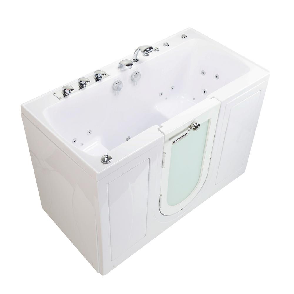 Ella Tub4Two 60 in. Walk-In Whirlpool and Air Bathtub in White, Left ...