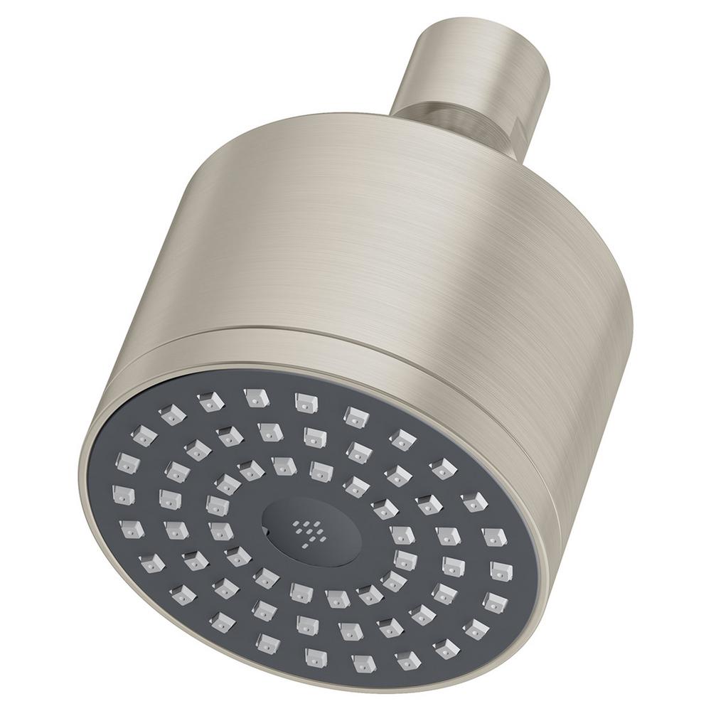 Symmons 1-Spray 3 in. Single Wall Mount Fixed Shower Head in Satin ...
