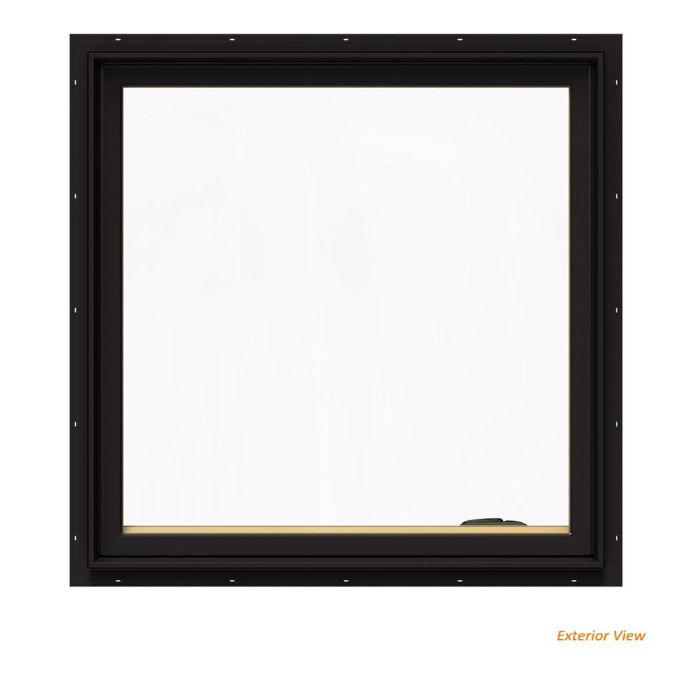 JELD-WEN 36.75 in. x 36.75 in. W-2500 Series Black Painted Clad Wood ...