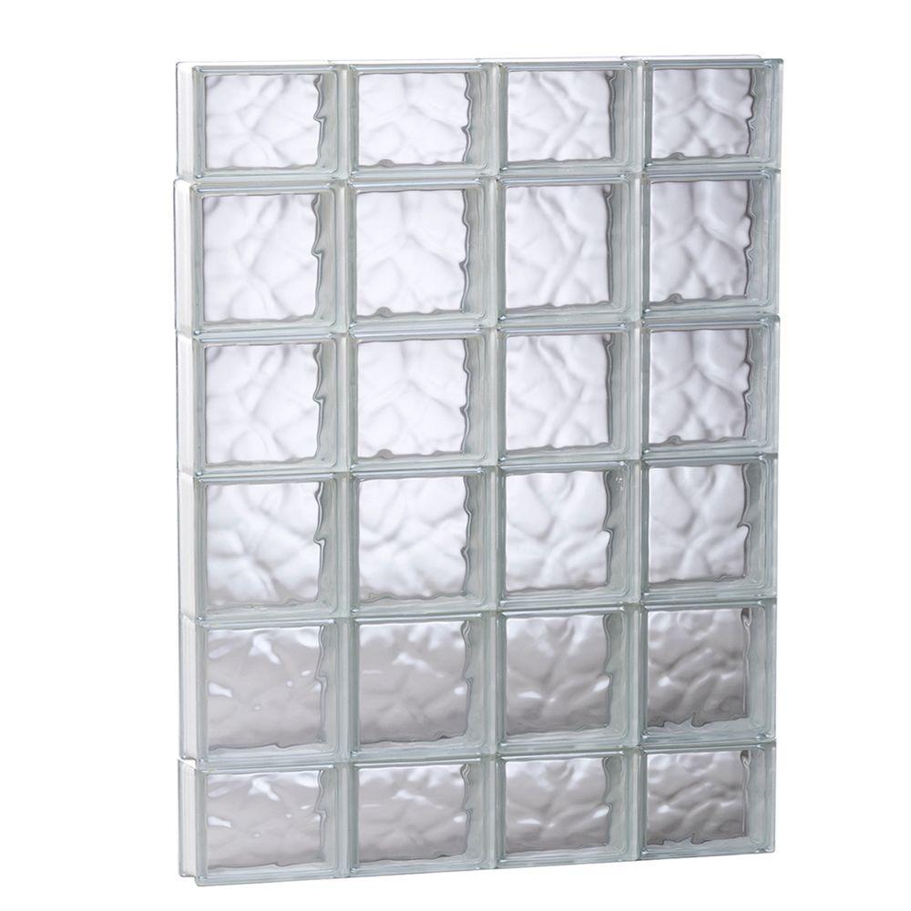 Clearly Secure 31 in. x 42.5 in. x 3.125 in. Frameless Wave Pattern Non ...
