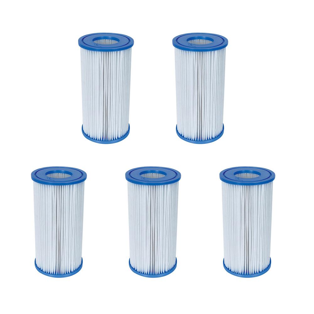 Bestway 4 in. Dia Type III A/C Pool Replacement Cartridge Filters (5 ...
