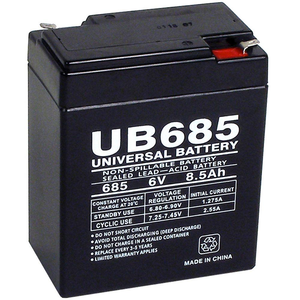 UPG 6-Volt 8.5 Ah F1 Terminal Sealed Lead Acid (SLA) AGM Rechargeable ...