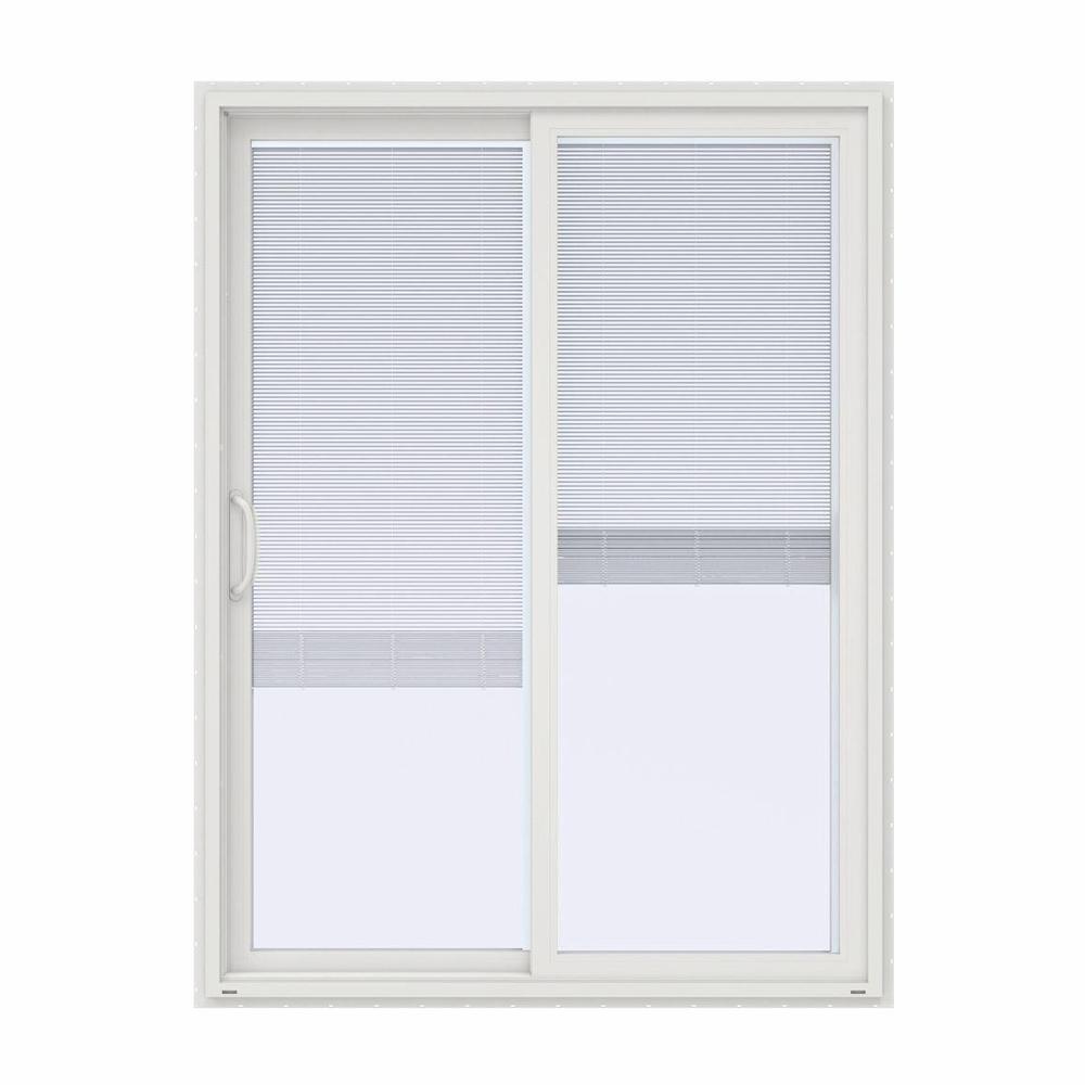 JELD-WEN 60 in. x 80 in. V-4500 Contemporary White Vinyl Left-Hand Full ...