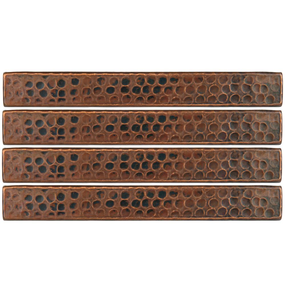 Premier Copper Products 1 in. x 8 in. Hammered Copper Decorative Wall ...