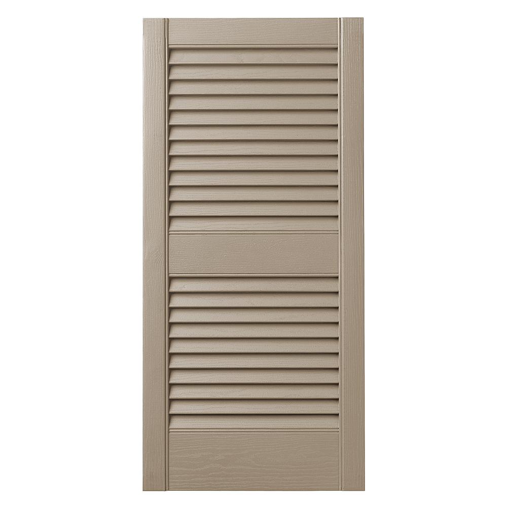 Ply Gem 15 in. x 35 in. Open Louvered Polypropylene Shutters Pair in ...