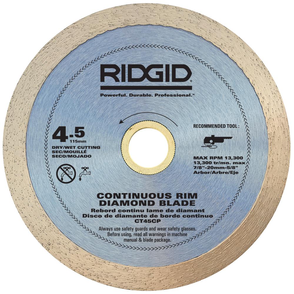 RIDGID 4.5 in. Continuous Diamond Blade-HD-CT45CP - The Home Depot