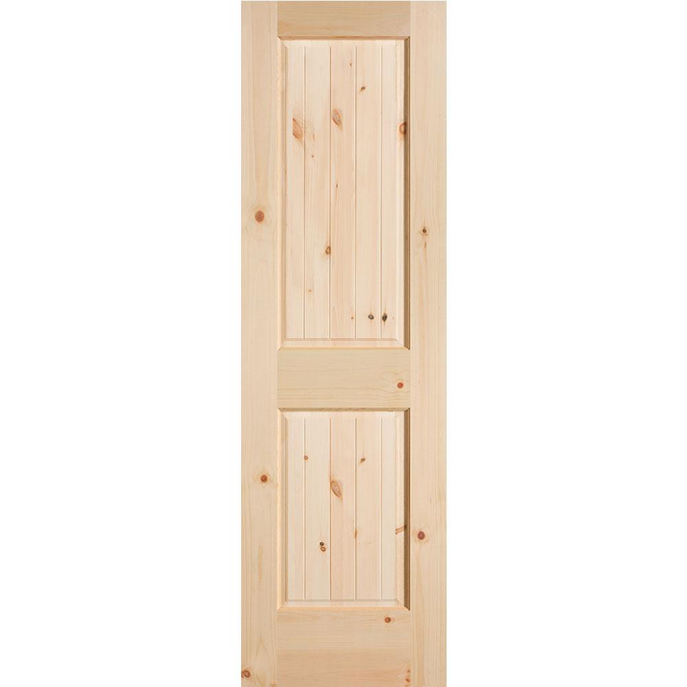 Masonite 24 In X 80 In Smooth Unfinished 2 Panel V Groove Solid Core