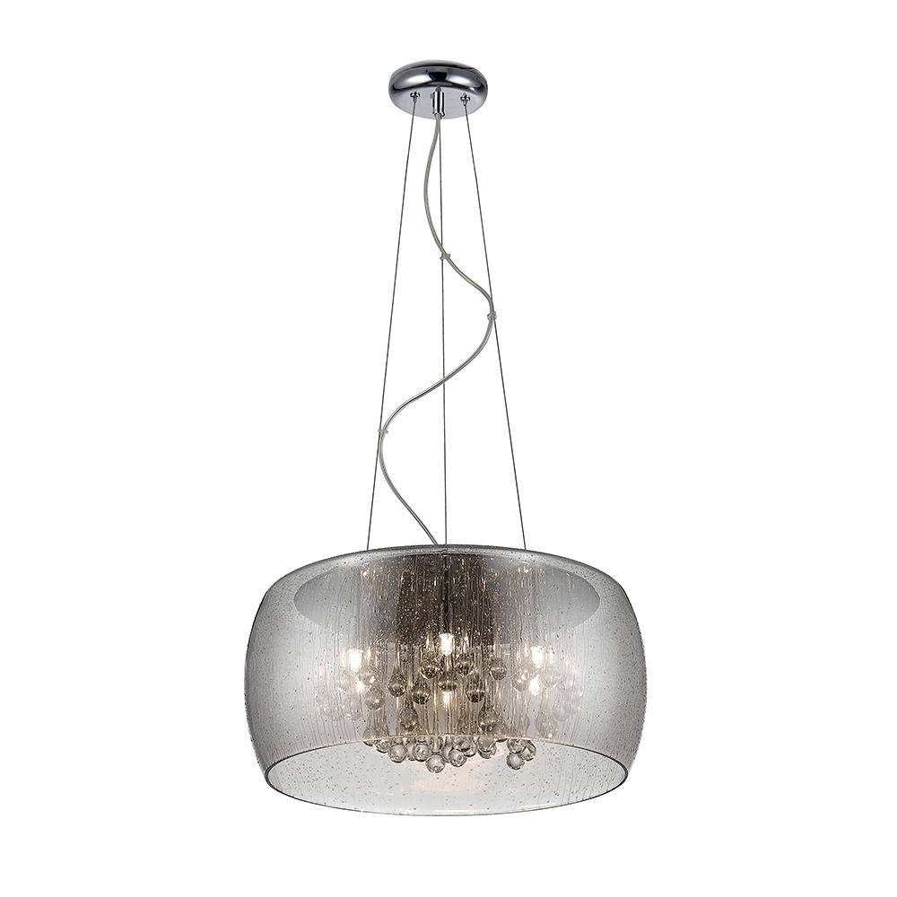 Home Decorators Collection 5-Light Chrome Glass with Clear Glass Beads ...