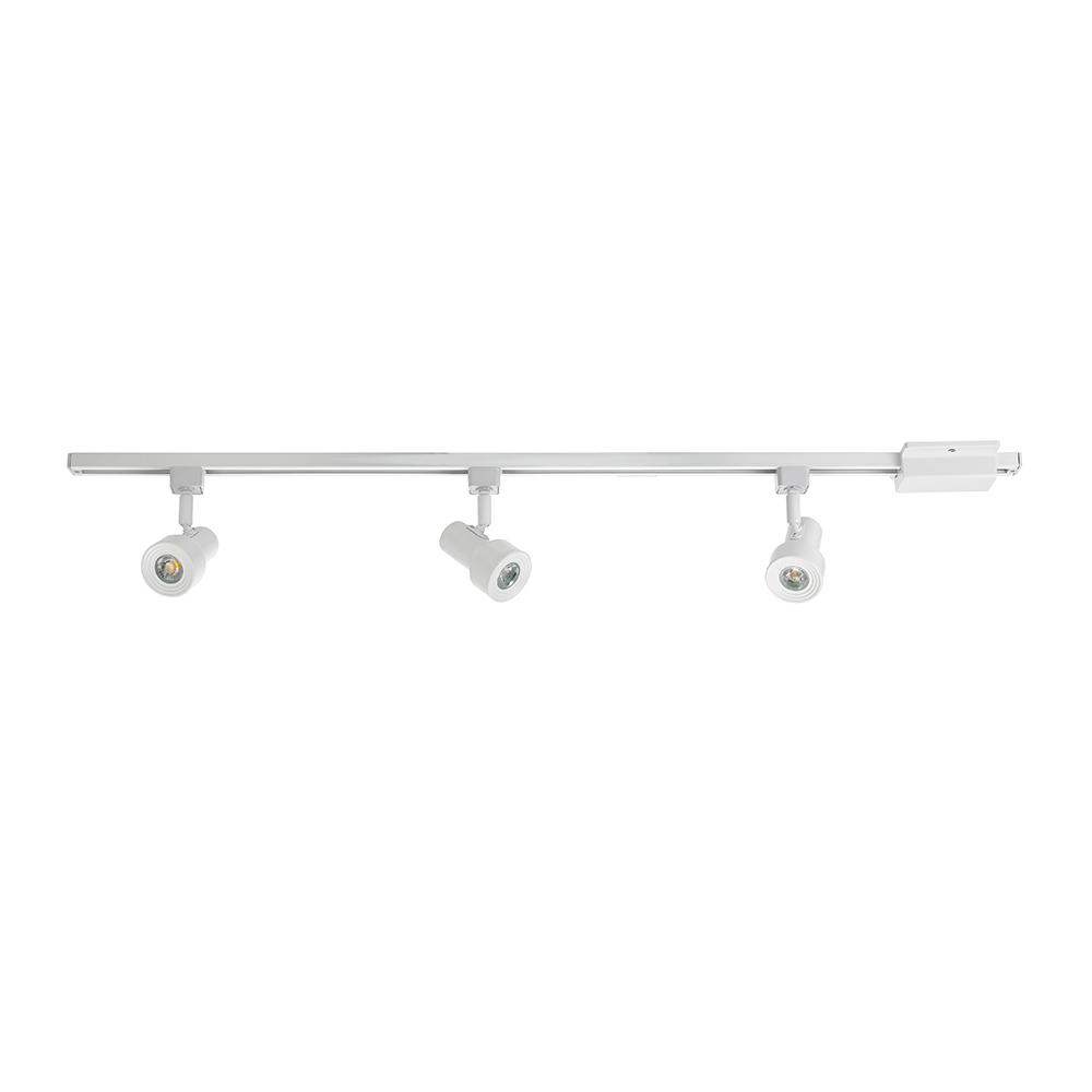 Cresswell 3.5 ft. 3-Light White LED Track Lighting Kit with Stepped ...