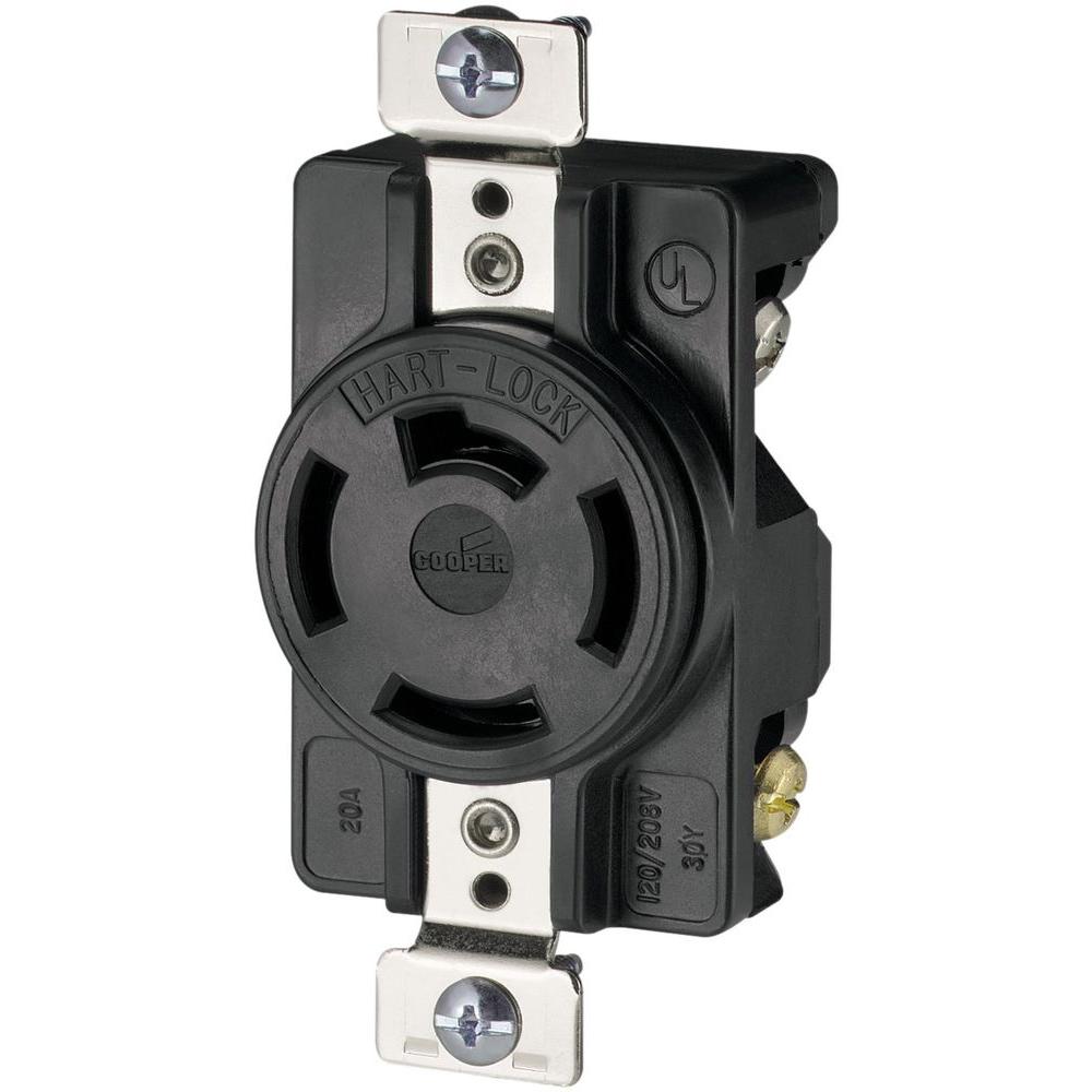 Eaton 20 Amp 120 208 Volt 4 Pole 4 Wire Industrial Receptacles 7410B Eaton 20 Amp 120 208 Volt 4 Pole 4 Wire Industrial Receptacles 7410B