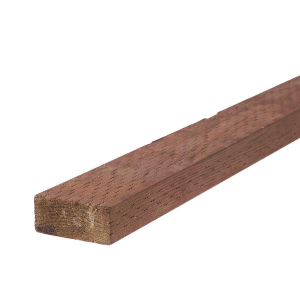 Unbranded 2 In X 4 In X 4 Ft Hem Fir Brown Stain Ground Contact