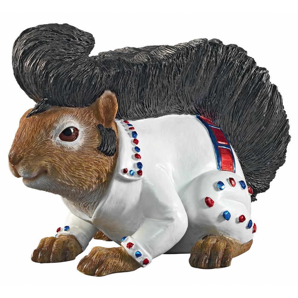 Design Toscano 5 in. H Elmer the Rock and Roll Squirrel Garden Statue ...