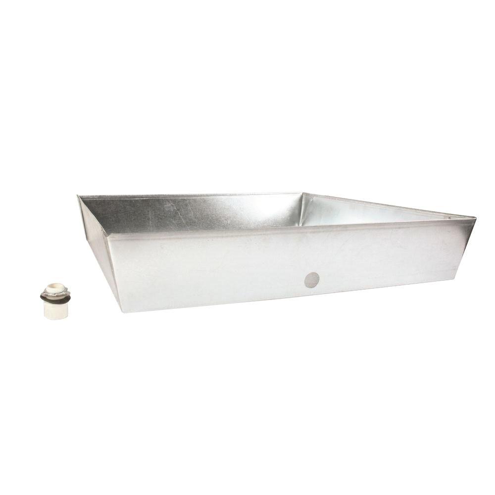 Master Flow 24 in. x 48 in. Drain Pan with PVC Connector - 26 Gauge ...