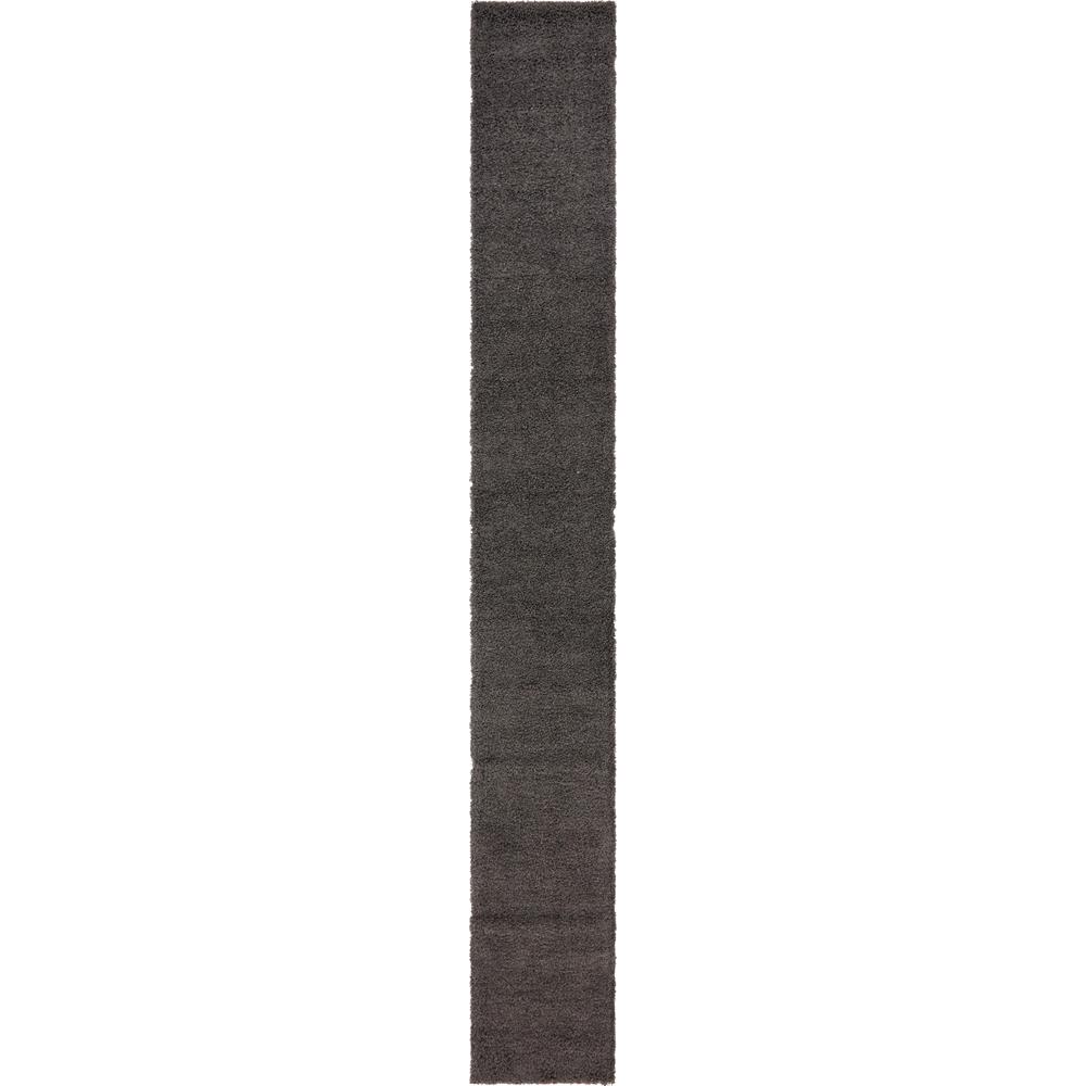 Unique Loom Solid Shag Graphite Gray 20 ft. Runner Rug-3140758 - The ...