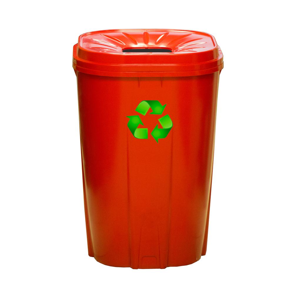 Enviro World 55 Gal. Red Recycling Bin-EWC-302 - The Home Depot