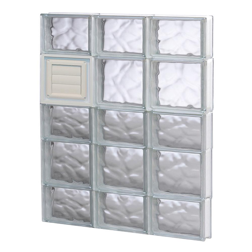 Clearly Secure 23.25 in. x 32.75 in. x 3.125 in. Frameless Wave Pattern ...