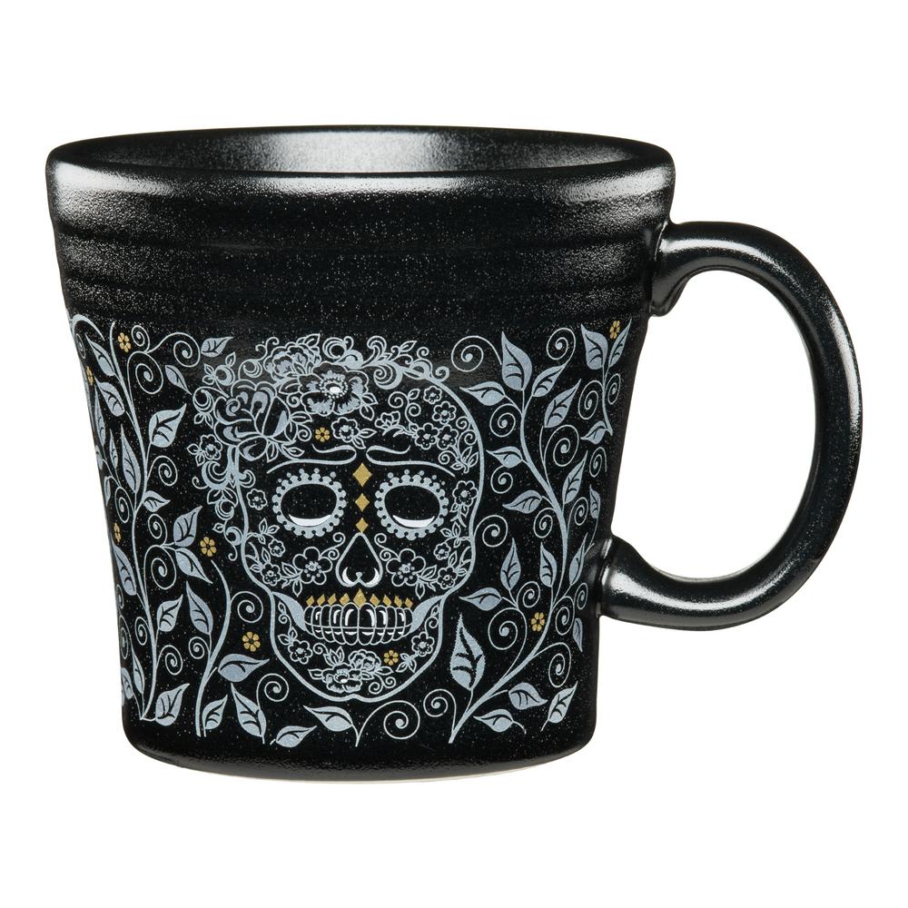 Fiesta skull and vine 15 oz. Black Ceramic Tapered Mug 147541590U - The ...