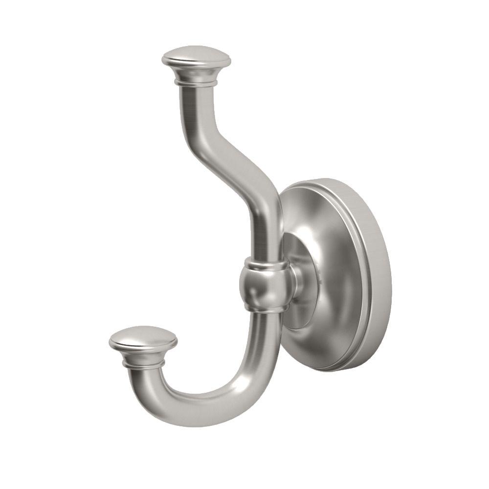 Gatco Tavern Double Robe Hook in Satin Nickel-4025 - The Home Depot