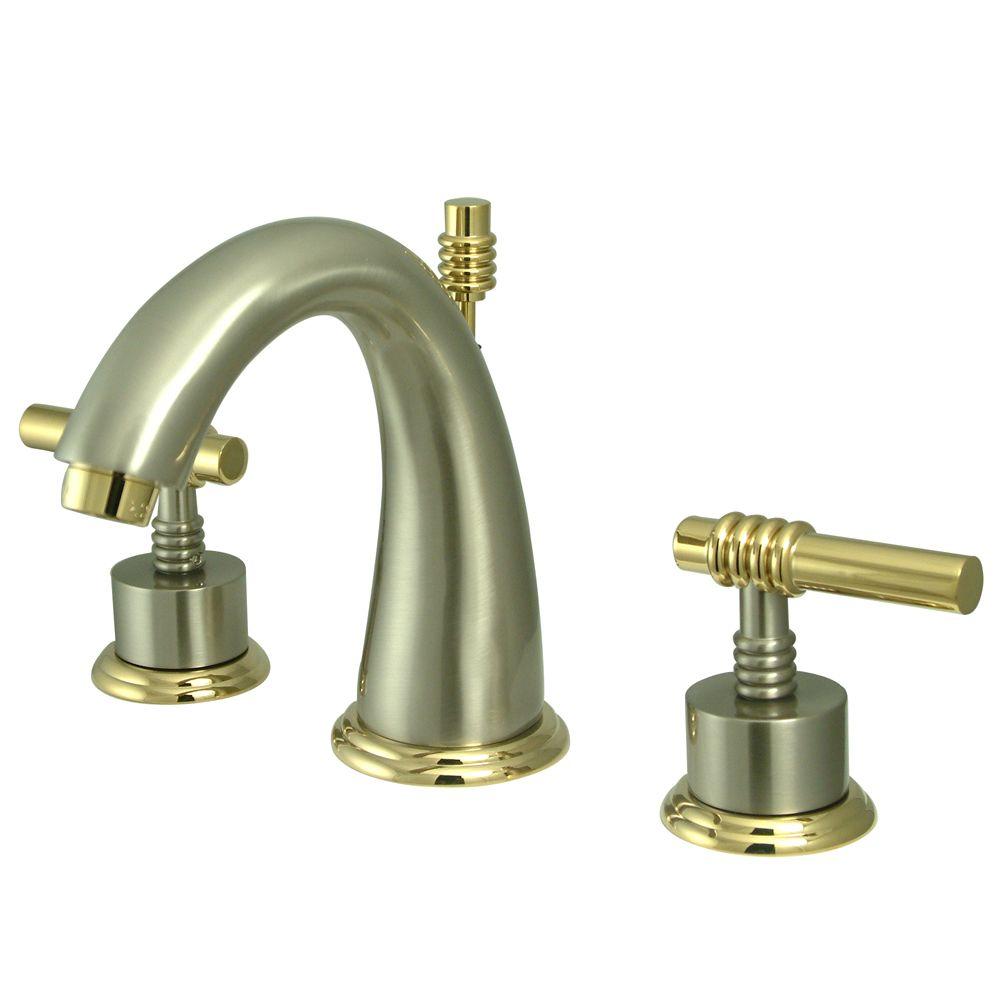 Kingston Brass Milano 8 in. Widespread 2-Handle Mid-Arc Bathroom Faucet ...