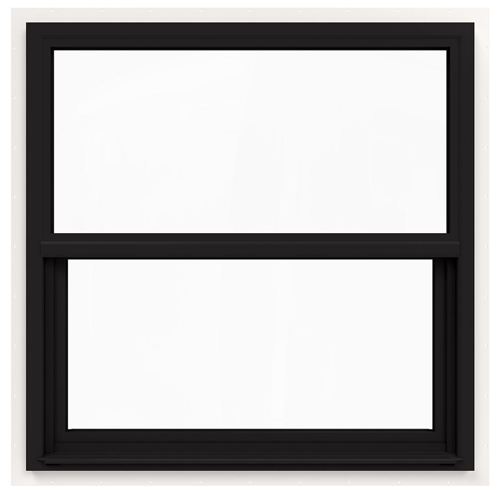 JELD-WEN 36 in. x 36 in. V-4500 Series Black Painted Single-Hung Vinyl ...