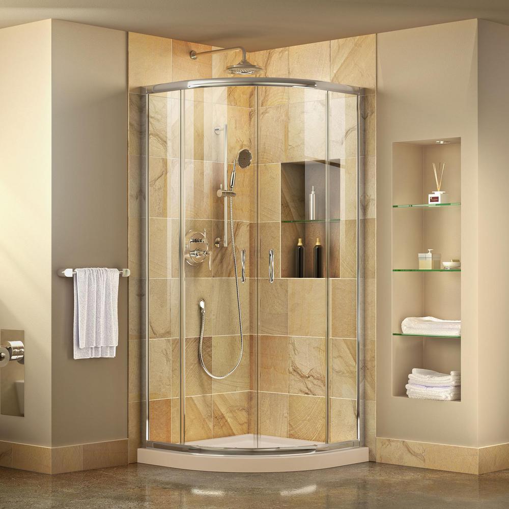 DreamLine Prime 38 in. x 38 in. x 76.75 in. H Corner Semi-Frameless ...