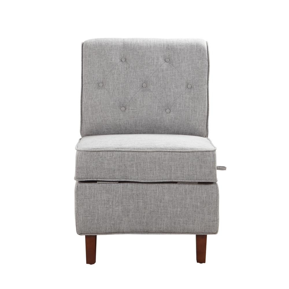 Gray Storage Accent Chair 92011-16GY - The Home Depot