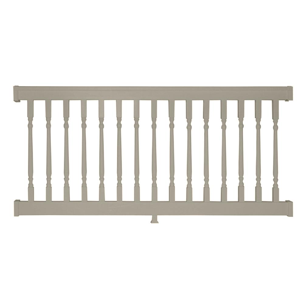 Weatherables Delray 3.5 ft. H x 8 ft. W Vinyl Khaki Stair Railing Kit ...