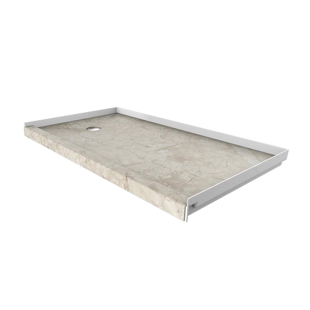 FlexStone 32 in. x 60 in. Single Threshold Shower Base with Left Hand ...