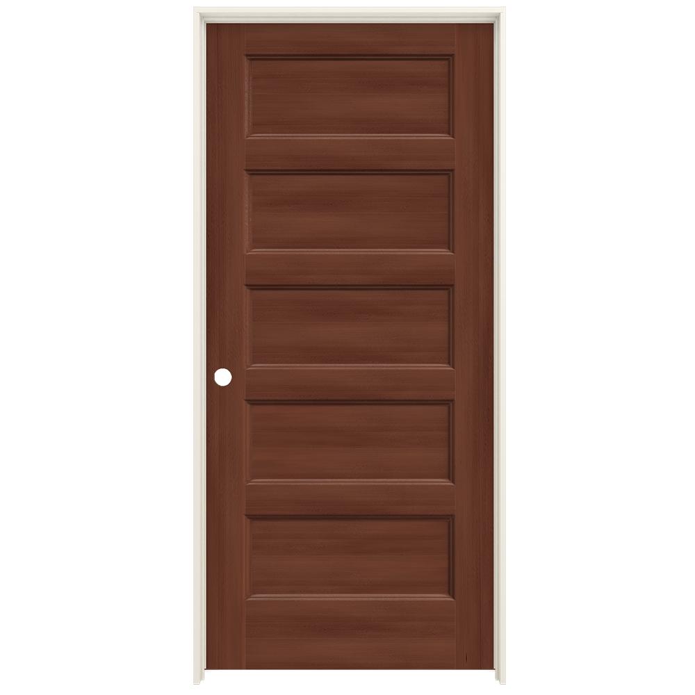 JELD-WEN 36 in. x 80 in. Conmore Amaretto Stain Smooth Solid Core ...