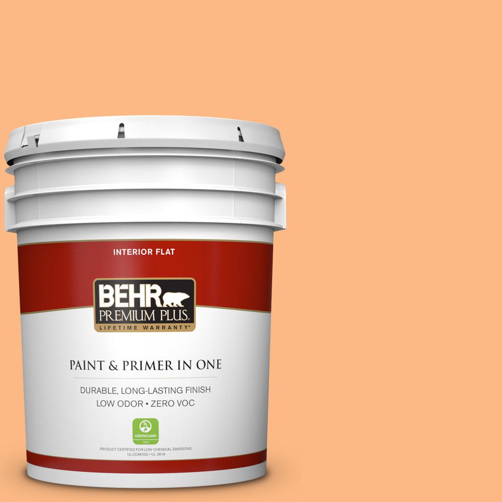 BEHR Premium Plus 5 gal. #250B-4 Coral Gold Flat Zero VOC Interior ...