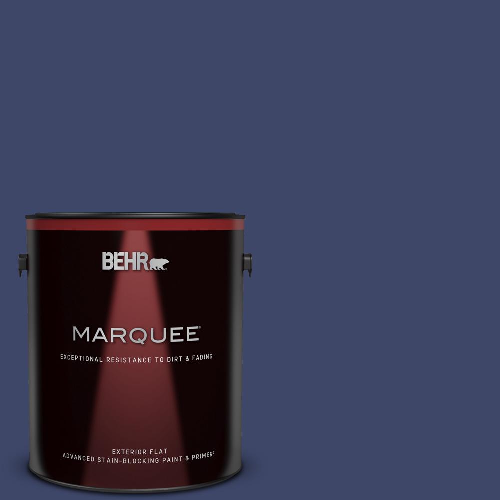 BEHR MARQUEE 1 gal. #S-H-620 Midnight Sky Flat Exterior Paint & Primer ...