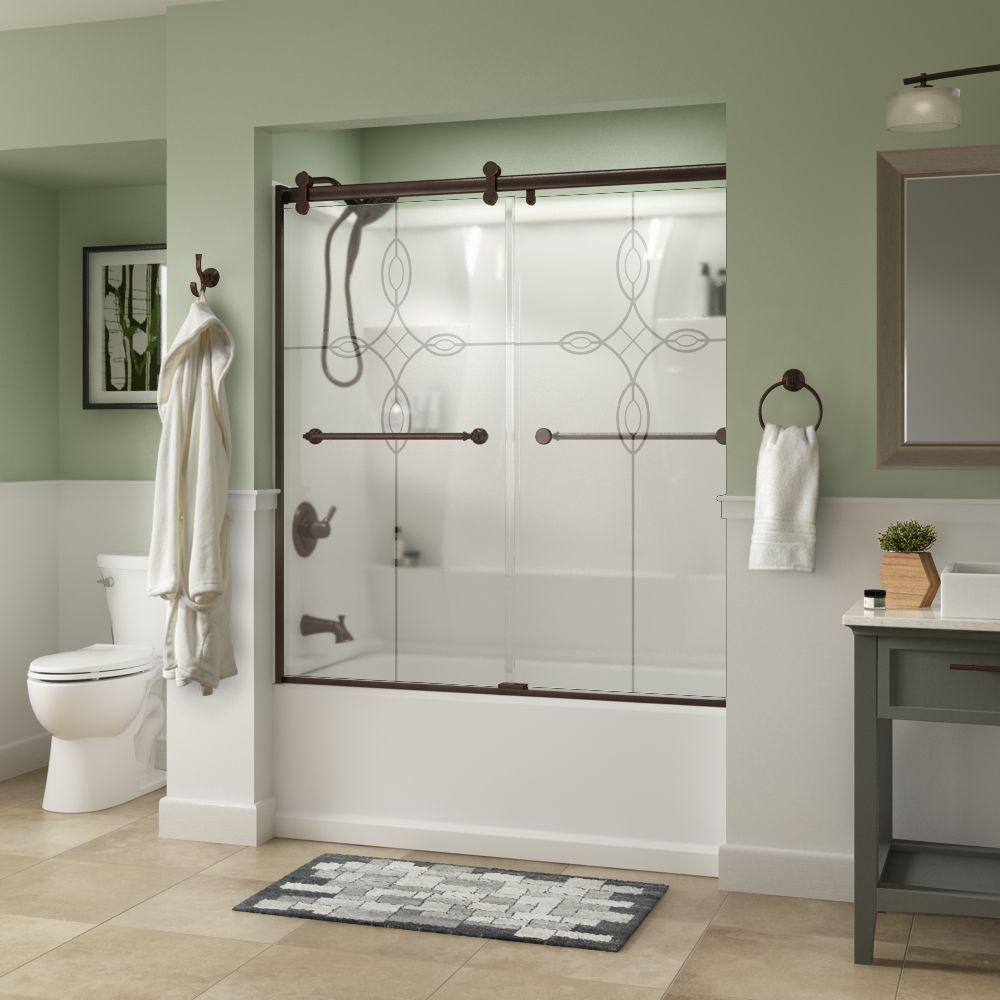 Delta Mandara 60 In X 58 3 4 In Semi Frameless Contemporary Sliding