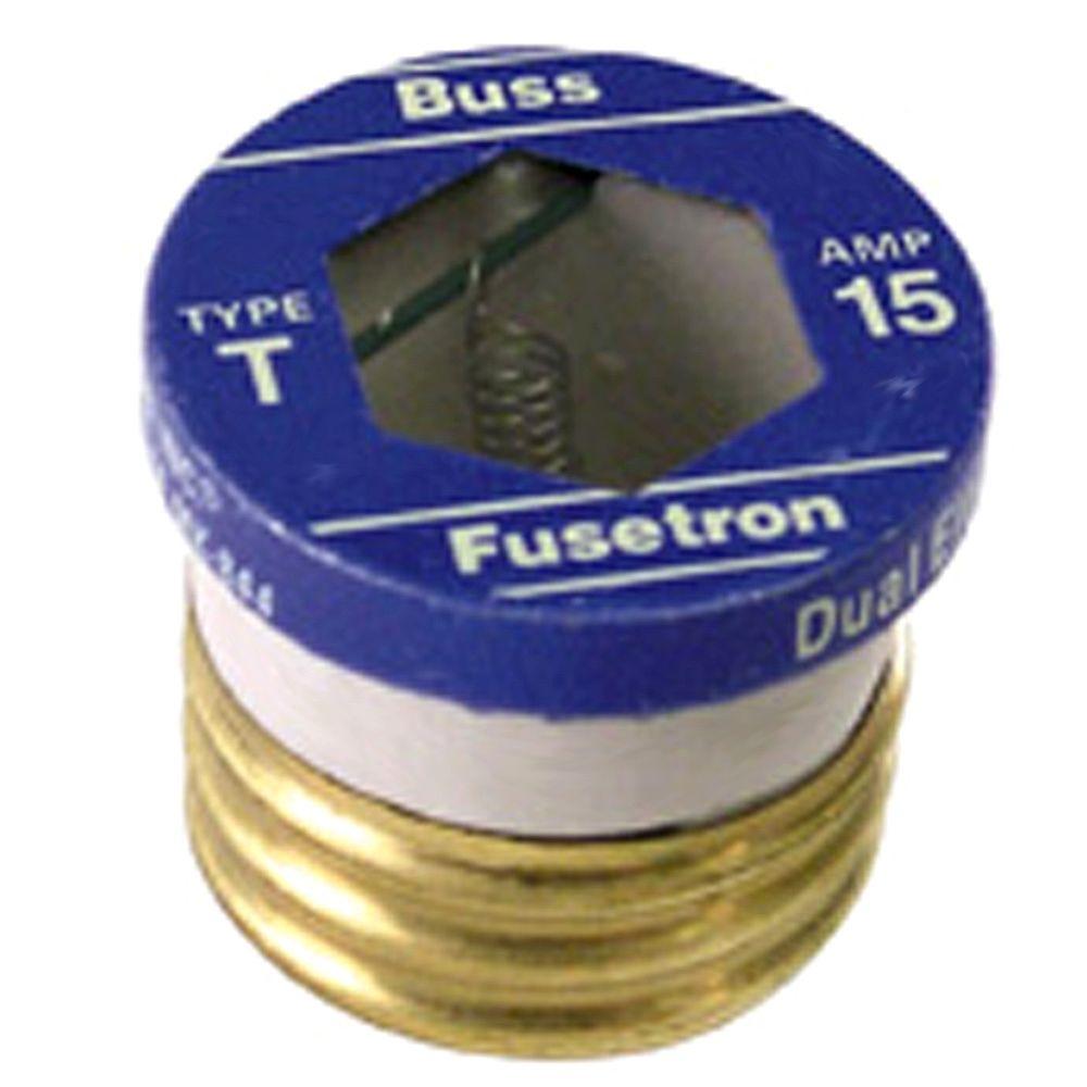 Cooper Bussmann T Series 15 Amp Carded Plug Fuses (2-Pack)-BP/T-15 ...
