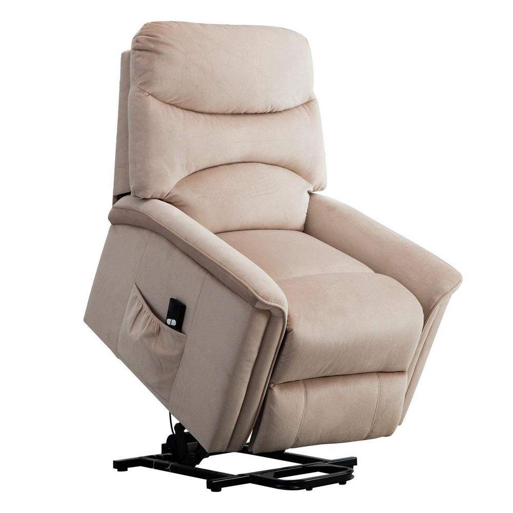 GOOD & GRACIOUS Buff Powel Lift Recliner Chair for Elderly Heavy Duty ...