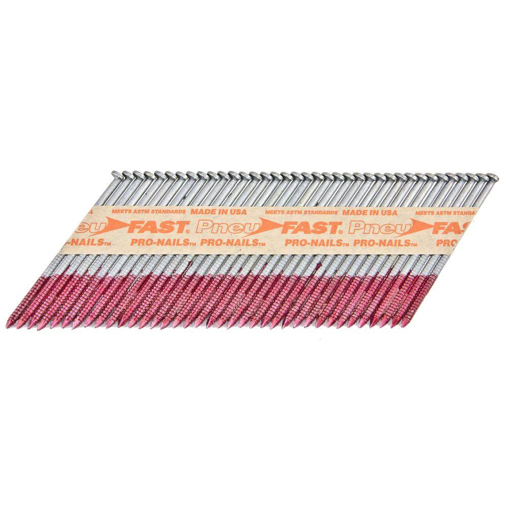 30 Degree Framing Nails - Galvanized Offset Round Head, 3000 Count Pack ...