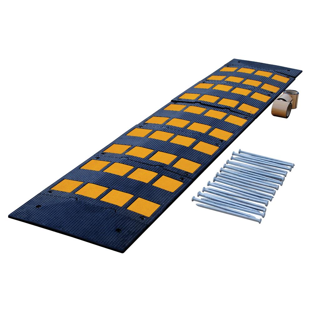 Vestil 23.5 in. x 108 in. x 2 in. Deluxe Rubber Speed Hump with Asphalt ...