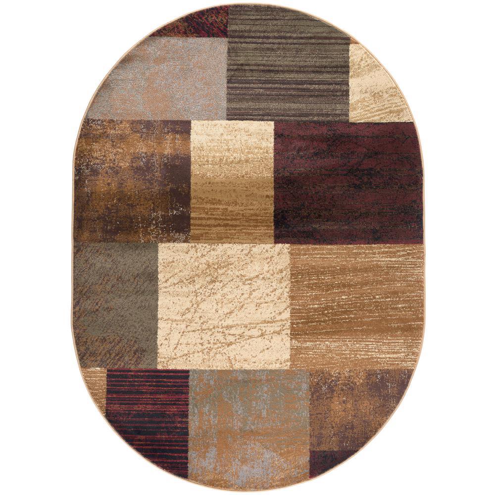 Tayse Rugs Elegance Multi 5 ft. 3 in. x 7 ft. 3 in. Oval Indoor Area ...