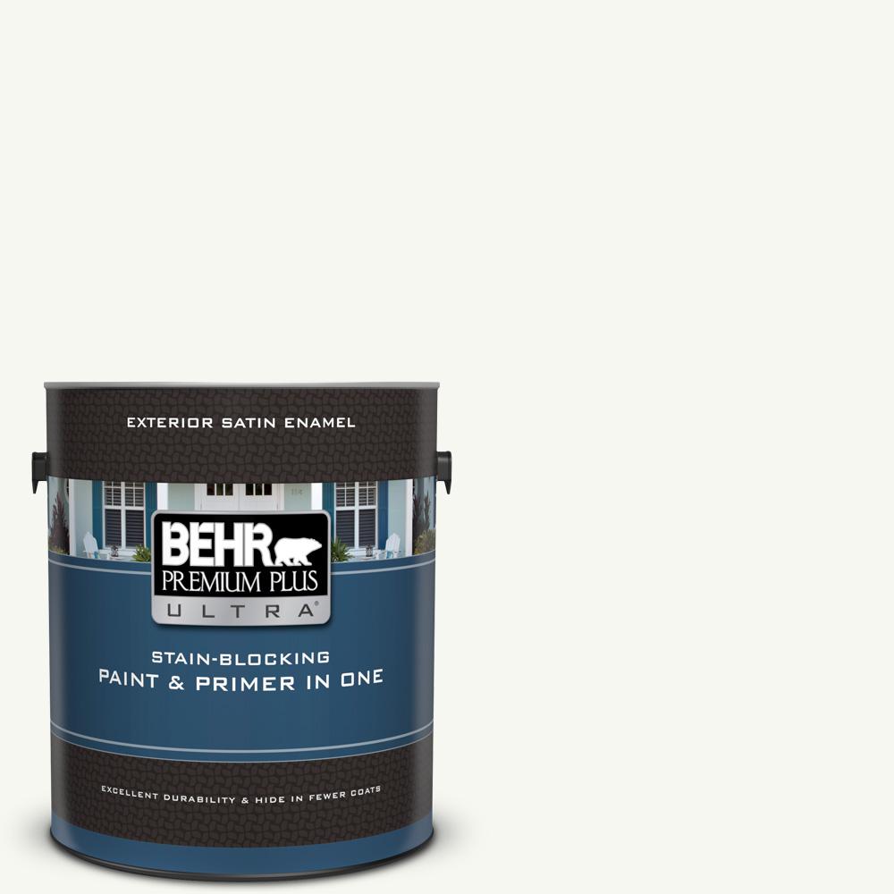 BEHR Premium Plus Ultra 1 gal. #YL-W10 Night Blooming Jasmine Satin ... BEHR Premium Plus Ultra 1 gal. #YL-W10 Night Blooming Jasmine Satin ...