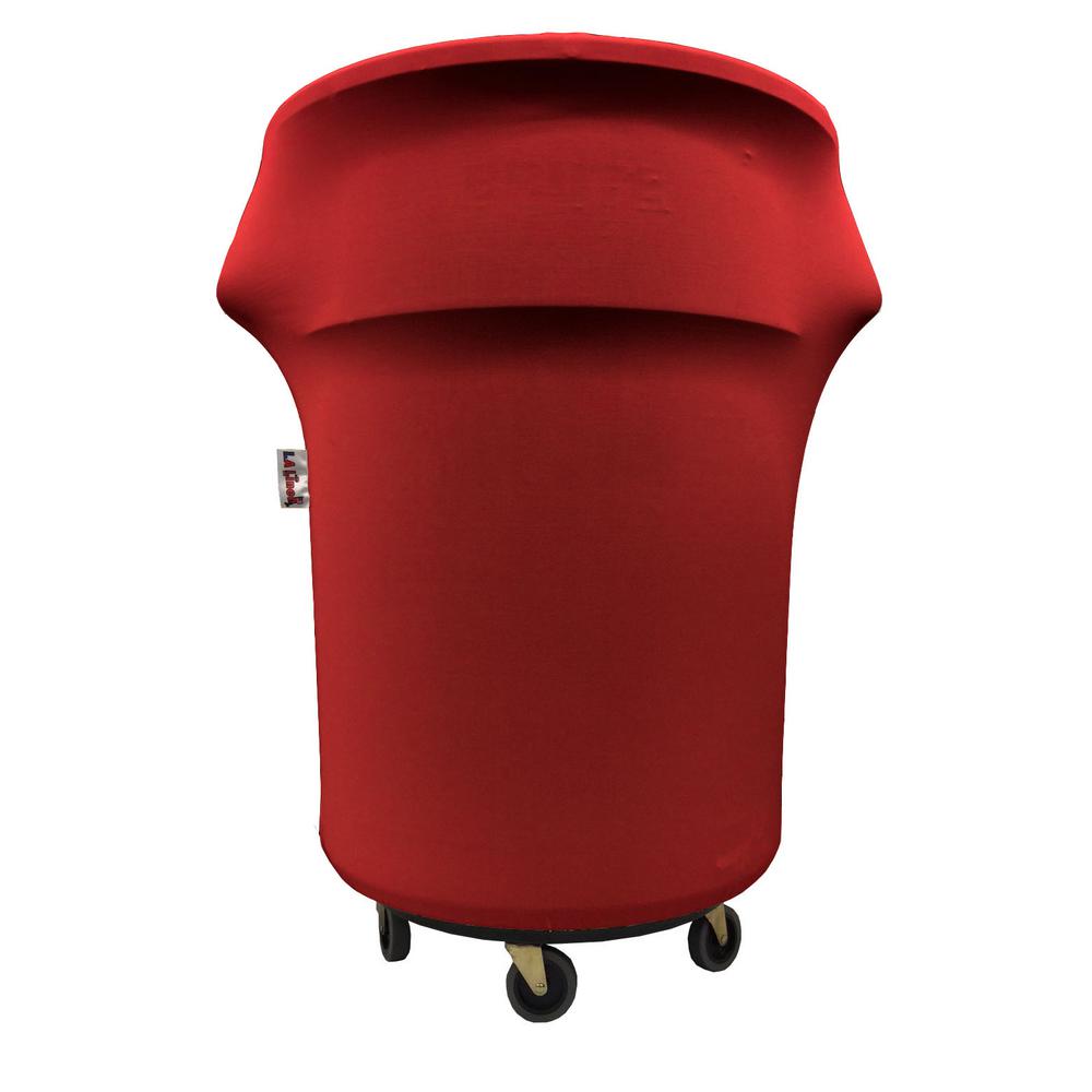 LA Linen Red Cover for 55 Gal. Trash Can On Wheels ...