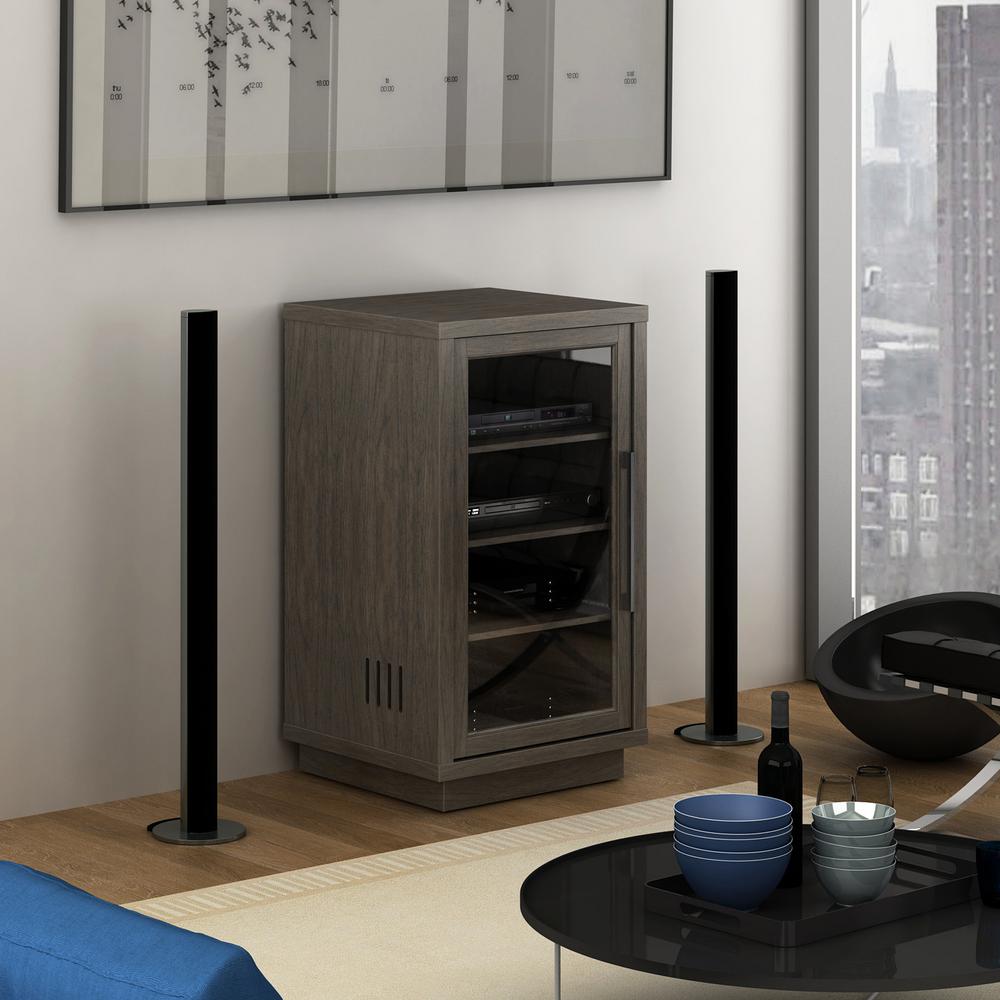 Prepac Slim Multimedia Storage Tower, Oak and Black-OMA-0160 - The Home ...