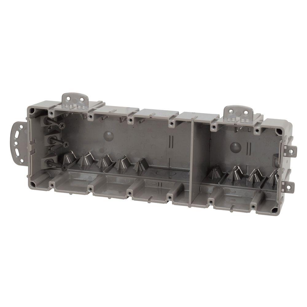 Madison Electric Products Smart Box 5-Gang Multi-Mount Adjustable Depth ... Madison Electric Products Smart Box 5-Gang Multi-Mount Adjustable Depth ...