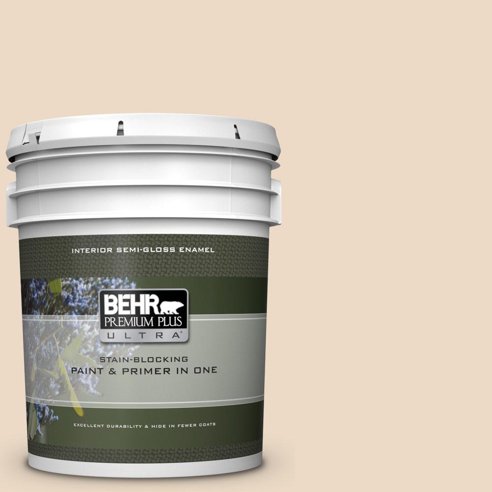 BEHR Premium Plus Ultra 5 gal. #YL-W6 Navajo White Semi-Gloss Enamel ... BEHR Premium Plus Ultra 5 gal. #YL-W6 Navajo White Semi-Gloss Enamel ...